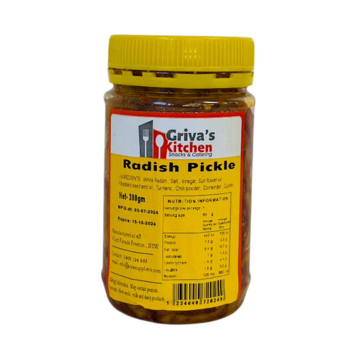 Griva's Kitchen Radish Pickle Mula Achar 310Gm – Rice Spice & Dice